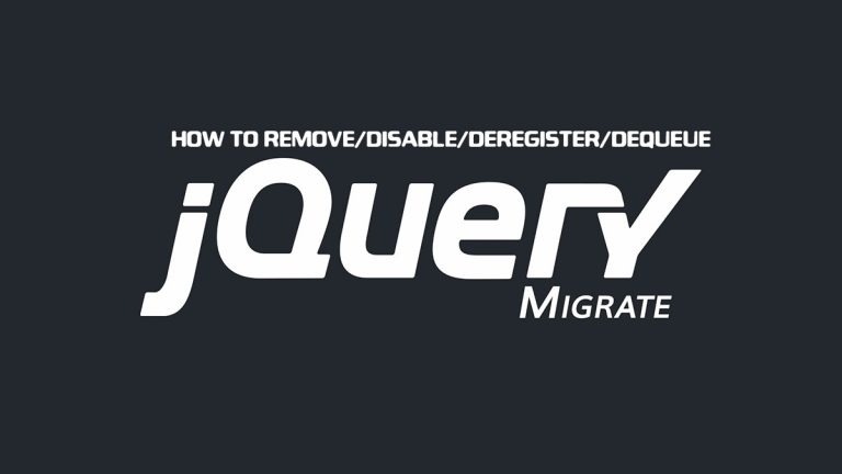 How to remove jQuery-Migrate.min.js?